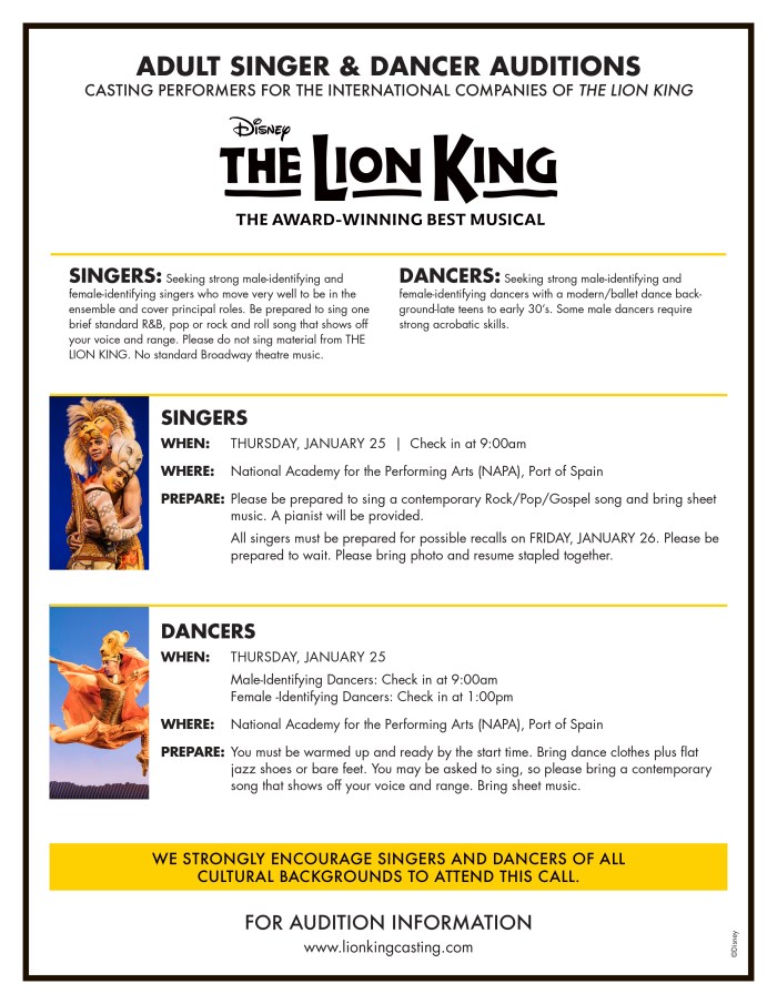 Global Casting | The Lion King Auditions for Singers & Dancers [Closed] | Theatrebuzz Callboard ...